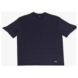 T-Shirt DROPSIZE "Dropsize HEAVY OVERSIZE METAL PATCH T-SHIRT", Damen, Gr. S, navy, 100% Baumwolle, bedruckt, oversize, Rundhals, Shirts T-Shirt