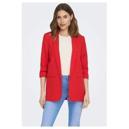Kurzblazer Only "ONLELLY 3/4 LIFE BLAZER TLR NOOS", Damen, Gr. 34XS, gr&uuml;n (high risk rot), Web, Obermaterial: 95% Polyester, 5% Elasthan, unifarben, sehr figurbetont normal, Blazer Kurzblazer, Materialmix, regular fit