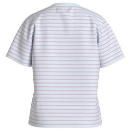 Kurzarmshirt Vila "VINORA S/S YD T-SHIRT - NOOS", Damen, Gr. L, cherry blossom stripes:opt 2 hellwei&szlig;, Jersey, Obermaterial: 96% Baumwolle, 4% Elasthan, gestreift, regular fit normal, Rundhals, Shirts