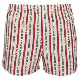 Shorts Karl Kani "Karl Kani Herren", Herren, Gr. S, US-Gr&ouml;&szlig;en, rot, sanftes wei&szlig;, 100% Polyester (Recycelt), gestreift, normal, Hosen Shorts