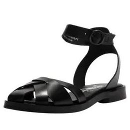 Riemchensandale Fly London "Fly London Sandalen Leder", Damen, Gr. 39, schwarz, schwarz, Leder, Schuhe Riemchensandale