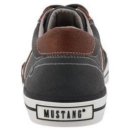 Sneaker Mustang SHOES "Calogero", Herren, Gr. 42, grau, Lederimitat, Schuhe Sneaker, Freizeitschuh, Halbschuh, Schn&uuml;rschuh mit Kontrastbes&auml;tzen