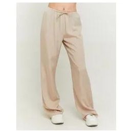 Schlupfhose Tally Weijl "SPAVIMELLY", Damen, Gr. 42, N-Gr, pale stone, Web, Obermaterial: 100% Lyocell, unifarben, weit lang, Hosen Schlupfhose, Viskose, weit