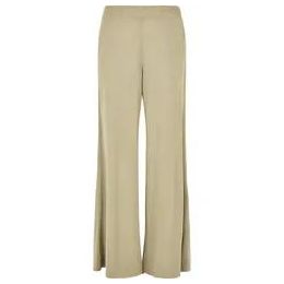 Stoffhose Urban Classics "Urban Classics Damen Ladies Modal Wide Leg Pants", Damen, Gr. 4XL, US-Gr&ouml;&szlig;en, khaki, 77% Modal, 23% Polyester, unifarben, loose fit, Hosen Stoffhose