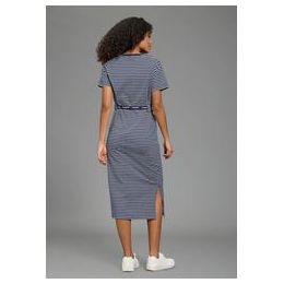 Midikleid Kangaroos, Damen, Gr. 52/54, N-Gr, marine, wei&szlig;, gestreift, Single Jersey, Obermaterial: 100% Baumwolle, figurumspielend ca. Mitte Wade, Rundhals, Kleider Midikleid, im sportlichen Look aus festem Jersey