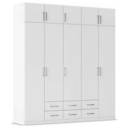 Kleiderschrank Rauch "Schrank Garderobe W&auml;scheschrank GAMMA in 4 Breiten 91-226 cm", alpinwei&szlig;, griffe chrom, B:226cm H:248cm T:54cm, Holzwerkstoff, Schr&auml;nke, Kleiderschrank, mit Schubladen und Schrankaufsatz, schlichtes Design MADE IN GERMANY