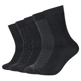 Socken Camano "ca-soft patterned minimal 5er Pack", Damen, Gr. 43-46, schwarz mix, 54% Baumwolle, 28% Polyester, 16% Polyamid, 2% Elasthan, uni, Socken Socken, 5er Pack Ca-soft Bund ohne Druckgef&uuml;hl, Superfeine, gek&auml;mmte Baumwolle