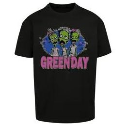 T-Shirt Merchcode "Merchcode Green Day Zombie Oversized Tee", Damen, Gr. XS, schwarz, 100% Baumwolle, bedruckt, oversize, Rundhals, Shirts T-Shirt