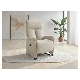 Sit & More TV-Sessel SIT & MORE "Cremona Comfort", silber, B:76cm H:114cm T:84cm, 100% Polyester, Sessel, wahlweise manuell oder elektrischer Funktion mit Akku
