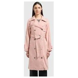 Trenchcoat Khujo "ENZA", Damen, Gr. XXL, blush pink, Web, 100% Baumwolle, regular fit knielang, Raglan&auml;rmel abgesteppte Kante verstellbar, M&auml;ntel