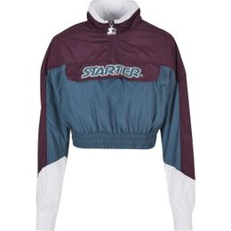 Langmantel STARTER Black Label "Starter Black Label Damen", Damen, Gr. L, schwarzviolet, teal, 100% Polyester, unifarben, normal, amerikanischer Ausschnitt, M&auml;ntel