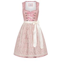 N&uuml;bler Dirndl N&Uuml;BLER "Dirndl midi Greta", Damen, Gr. 34, EURO, rosa, Obermaterial: 100% Polyester PES., Kleider