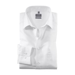 Businesshemd OLYMP "Luxor comfort fit", Herren, Gr. 42, N-Gr, wei&szlig;, Web, Obermaterial: 100% Baumwolle, comfort fit, 2-Knopf-Manschette, Hemden