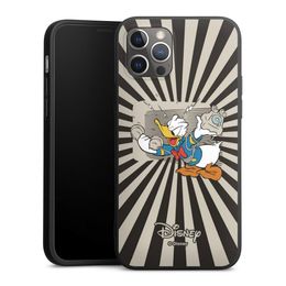 DeinDesign iPhone 12 Pro Handy Premium Silikon H&uuml;lle Handyh&uuml;lle schwarz Case Official Licensed Product Donald Duck Disney Silikon Premium Case