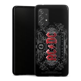 DeinDesign Galaxy A52s 5G Handy Silikon H&uuml;lle Case schwarz Handyh&uuml;lle Merchandise Black Ice Acdc
