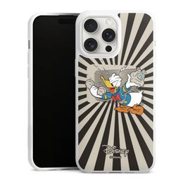 DeinDesign iPhone 15 Pro Max Handy Silikon H&uuml;lle Case wei&szlig; Handyh&uuml;lle Official Licensed Product Donald Duck Disney Silikon Case