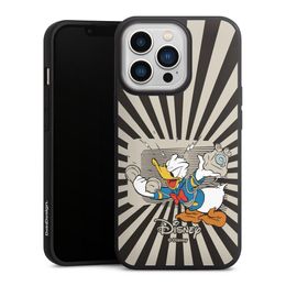 DeinDesign iPhone 13 Pro Handy Premium Silikon H&uuml;lle Handyh&uuml;lle schwarz Case Official Licensed Product Donald Duck Disney Silikon Premium Case