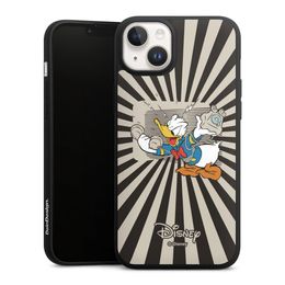 DeinDesign iPhone 14 Handy Premium Silikon H&uuml;lle Handyh&uuml;lle schwarz Case Official Licensed Product Donald Duck Disney Silikon Premium Case