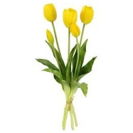 Kunstblume I.GE.A. "Tulpen", gelb, B:20cm H:39cm L:12cm, Polyester, Kunstpflanzen, Real-Touch Tulpenbund k&uuml;nstlich Bl&uuml;ten Tulpenstrau&szlig;