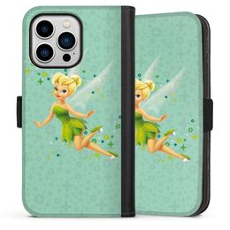 DeinDesign iPhone 13 Pro Handy Klapph&uuml;lle Handyh&uuml;lle aus Kunst Leder schwarz Flip Case Tinkerbells Disney Official Licensed Product Sideflip mit Lasche