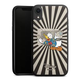 DeinDesign iPhone Xr Handy Premium Silikon H&uuml;lle Handyh&uuml;lle schwarz Case Official Licensed Product Donald Duck Disney Silikon Premium Case