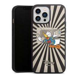 DeinDesign iPhone 13 Pro Max Handy Premium Silikon H&uuml;lle Handyh&uuml;lle schwarz Case Official Licensed Product Donald Duck Disney Silikon Premium Case