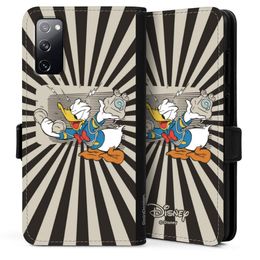 DeinDesign Galaxy S20 Handy Klapph&uuml;lle Handyh&uuml;lle aus Kunst Leder schwarz Flip Case Disney Official Licensed Product Donald Duck Sideflip mit Lasche