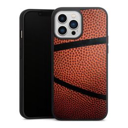 DeinDesign iPhone 13 Pro Max Handy Premium Silikon H&uuml;lle Handyh&uuml;lle schwarz Case Ball Sports Basketball Silikon Premium Case