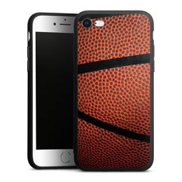 DeinDesign iPhone SE (2020) Handy Premium Silikon H&uuml;lle Handyh&uuml;lle schwarz Case Sports Ball Basketball Silikon Premium Case