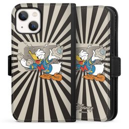 DeinDesign Galaxy A51 Handy Klapph&uuml;lle Handyh&uuml;lle aus Kunst Leder schwarz Flip Case Official Licensed Product Donald Duck Disney Sideflip mit Lasche