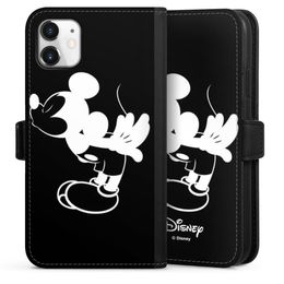 DeinDesign iPhone 11 Handy Klapph&uuml;lle Handyh&uuml;lle aus Kunst Leder schwarz Flip Case Official Licensed Product Disney Mickey Mouse Sideflip mit Lasche