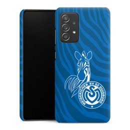 DeinDesign Galaxy A52s 5G Handy Premium Case Smartphone Handyh&uuml;lle Schutzh&uuml;lle matt Msv Duisburg Merchandise Zebra Premium Case