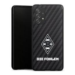 DeinDesign Galaxy A52s 5G Handy Silikon H&uuml;lle Case schwarz Handyh&uuml;lle Gladbach Carbon Borussia M&ouml;nchengladbach