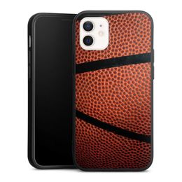 DeinDesign iPhone 12 mini Handy Premium Silikon H&uuml;lle Handyh&uuml;lle schwarz Case Ball Sports Basketball Silikon Premium Case