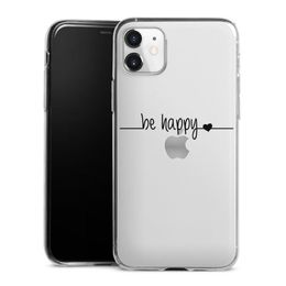 DeinDesign iPhone 11 Handy Slim Case Silikon Handyh&uuml;lle transparent H&uuml;lle extra d&uuml;nn Happiness Statement Motiv Ohne Hintergrund Silikon Slim Case