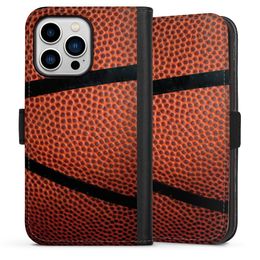 DeinDesign iPhone 13 Pro Handy Klapph&uuml;lle Handyh&uuml;lle aus Kunst Leder schwarz Flip Case Ball Sports Basketball Sideflip mit Lasche