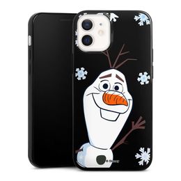 DeinDesign iPhone 12 mini Handy Slim Case extra d&uuml;nn Silikon Handyh&uuml;lle schwarz H&uuml;lle Disney Frozen 2 Frozen Olaf Silikon Slim Case