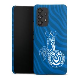 DeinDesign Galaxy A53 5G Handy Premium Case Smartphone Handyh&uuml;lle Schutzh&uuml;lle matt Merchandise Zebra Msv Duisburg Premium Case
