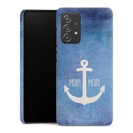 DeinDesign Galaxy A52s 5G Handy Premium Case Smartphone Handyh&uuml;lle Schutzh&uuml;lle matt Anchor Blue Maritim Premium Case