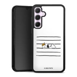 DeinDesign Galaxy A55 5G Handy Gallery Case Handyh&uuml;lle 9H Geh&auml;rtetes Glas R&uuml;ckseite H&uuml;lle Snoopy Dog Peanuts Gallery Case