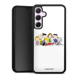 DeinDesign Galaxy A55 5G Handy Gallery Case Handyh&uuml;lle 9H Geh&auml;rtetes Glas R&uuml;ckseite H&uuml;lle Merchandise Kindheit Peanuts Gallery Case