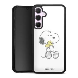 DeinDesign Galaxy A55 5G Handy Gallery Case Handyh&uuml;lle 9H Geh&auml;rtetes Glas R&uuml;ckseite H&uuml;lle Snoopy Love Peanuts Gallery Case