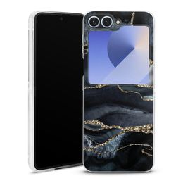 DeinDesign Galaxy Z Flip 6 Handy Hard Case Schutzh&uuml;lle transparent Smartphone Handy H&uuml;lle Trends Glitzer Marble Hard Case