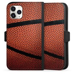 DeinDesign iPhone 11 Pro Handy Klapph&uuml;lle Handyh&uuml;lle aus Kunst Leder schwarz Flip Case Ball Sports Basketball Sideflip mit Lasche