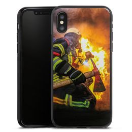 DeinDesign iPhone X Handy Silikon H&uuml;lle Case schwarz Handyh&uuml;lle Life Saver Fire Fighters Fire