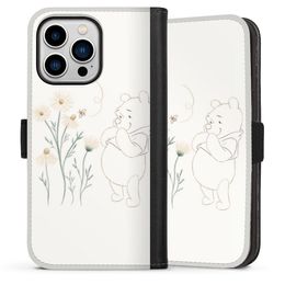 DeinDesign iPhone 13 Pro Handy Klapph&uuml;lle Handyh&uuml;lle aus Kunst Leder schwarz Flip Case Disney Bee Winnie The Pooh Sideflip mit Lasche
