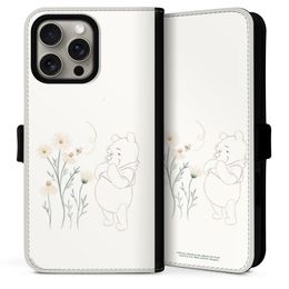 DeinDesign iPhone 16 Pro Handy Klapph&uuml;lle Handyh&uuml;lle aus Kunst Leder schwarz Flip Case Disney Bee Winnie The Pooh Sideflip mit Lasche