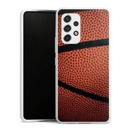 DeinDesign Galaxy A53 5G Handy Silikon H&uuml;lle Case wei&szlig; Handyh&uuml;lle Ball Sports Basketball Silikon Case