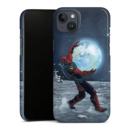 DeinDesign iPhone 14 Plus Handy Premium Case Smartphone Handyh&uuml;lle Schutzh&uuml;lle gl&auml;nzend Moon Marvel Deadpool Premium Case