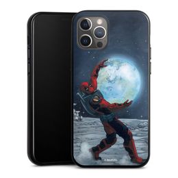 DeinDesign iPhone 12 Pro Handy Silikon H&uuml;lle Case schwarz Handyh&uuml;lle Moon Marvel Deadpool